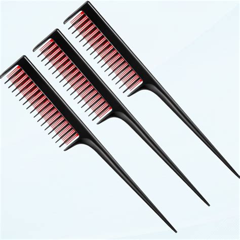 3 Piece Triple Detangling Comb Rat Tail Comb For Women Tool Structure