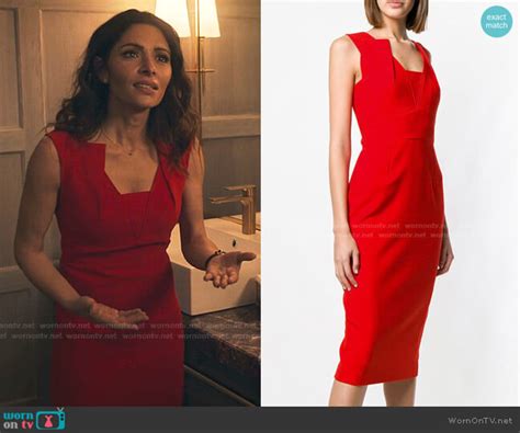 Wornontv Billies Red Folded Neckline Dress On Sex Life Sara Shari