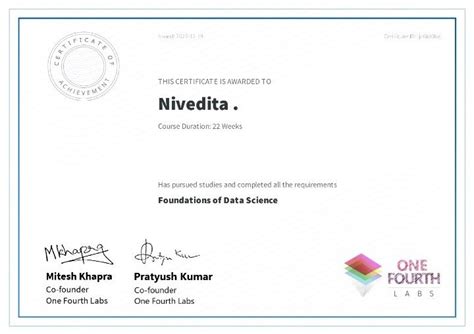 Im Happy To Share That I Have Completed The Foundation Of Data Science