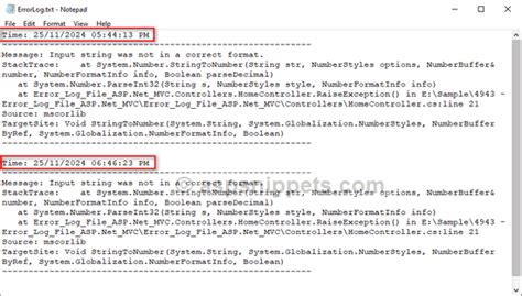 Error Logging And Exception Handling In Aspnet Mvc