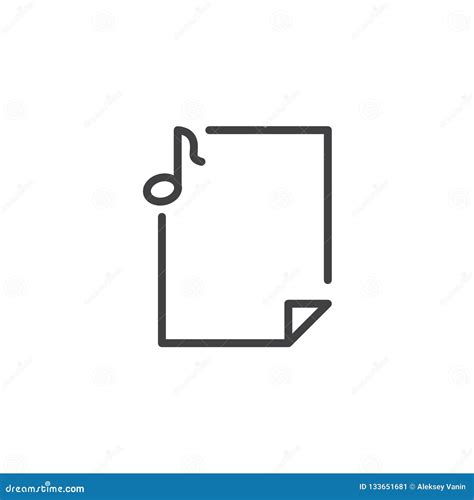 Audio File Outline Icon Stock Vector Illustration Of Graphics