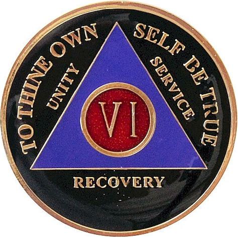 6 Year Black And Purple Aa Anniversary Medallion Tri Plate Trippl