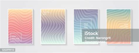 최소한의 모던 커버 디자인 역동적인 다채로운 그라데이션 미래의 기하학적 패턴 파란색 분홍색 노란색 녹색 주황색 보라색 플래카드 포스터 템플릿 0명에 대한 스톡 벡터 아트 및