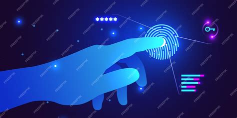 Premium Vector Hand Touch Fingerprint Scanner Biometrics Identify Authorization Data