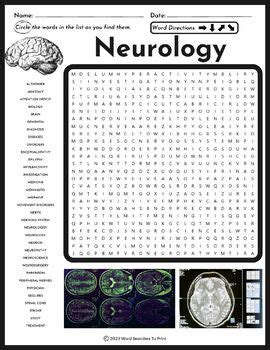 Neurology Word Search Puzzle By Word Searches To Print Tpt