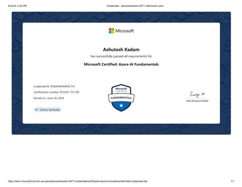 ashutosh kadam on linkedin microsoftcertified azureaifundamentals