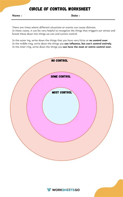 Circles Of Control Worksheet Acicabuja