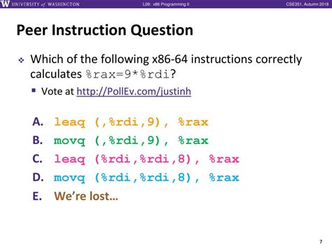 x86 64 programming ii cse 351 autumn ppt download