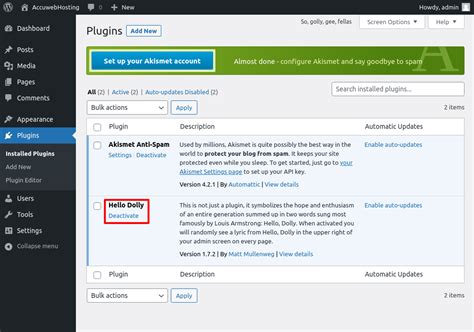 Disable Wordpress Themesplugins Accuweb Hosting