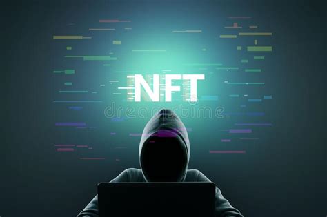 Hacker Using Laptop With Glowing Data Interface Stock Image Image Of