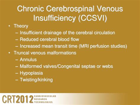 CCSVI Can We Justify The Procedure At This Time Ppt Download