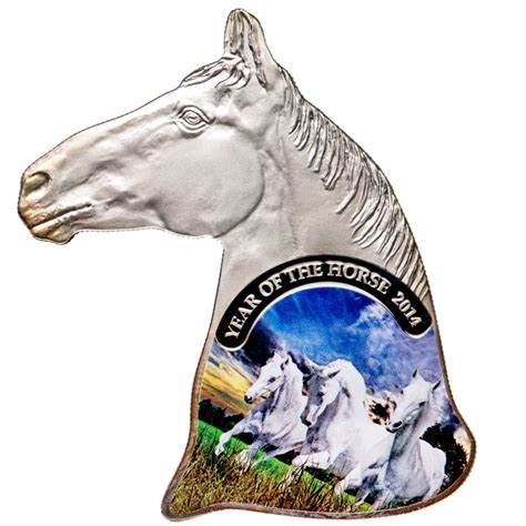 Монета Ниуэ 1 доллар 2014 Китайский гороскоп Год лошади в подарочном буклете стоимостью 4916