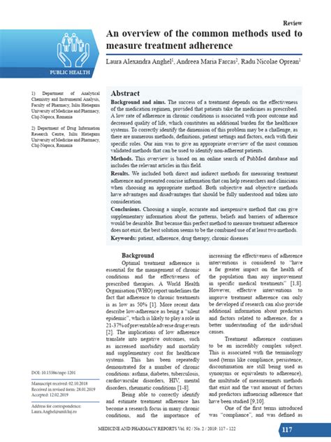 Medication Adherence Assessment Methods Pdf Chronic Condition