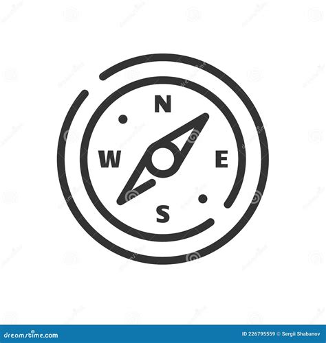 Compas Icon Isolated On Background Modern Flat Compass Pictogram