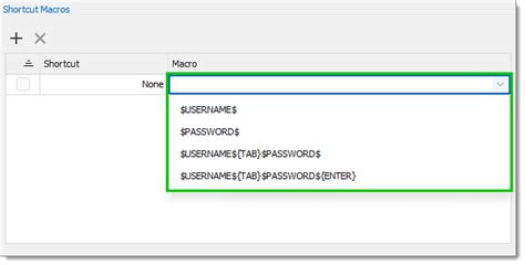 list of all default keyboard shortcuts in remote desktop manager