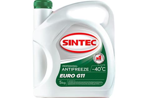 Антифриз Sintec зеленый -40С 5кг Euro 800523 - выгодная цена, отзывы ...