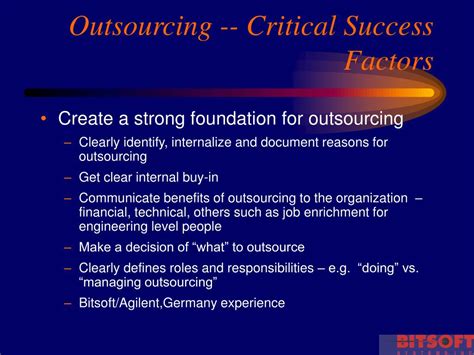 Ppt Sw Outsourcing Key Success Factors Powerpoint Presentation