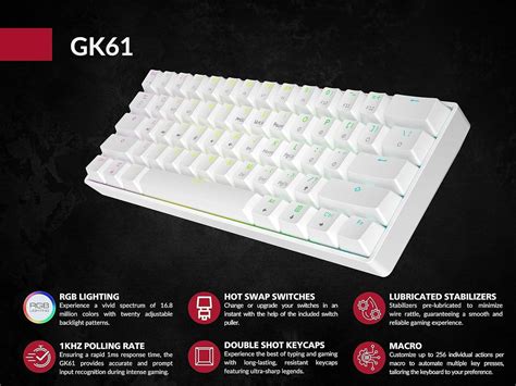 GK61 Mechanical Gaming Keyboard - 61 Keys Multi Color RGB Illuminated ...