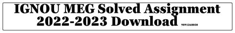 ignou meg solved assignment 2022 2023 download pdf ma in english