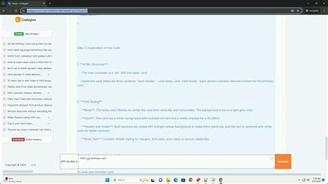 html css birthday card youtube