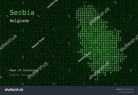 serbia map shown binary code pattern stock vector royalty free