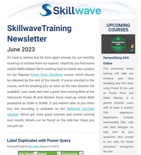 skillwave training on linkedin powerquery