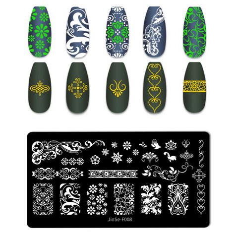 Badu Bg 1 бр Шаблони за изкуство за нокти Силиконови щампи Печат на стоманена плоча Геометрия