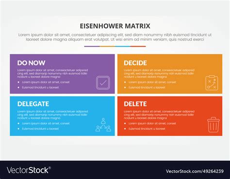 Eisenhower Matrix Template Infographic Concept Vector Image