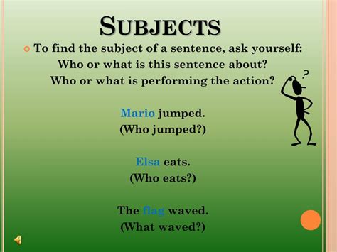 PPT Basic Sentence Structure Subjects Verbs PowerPoint