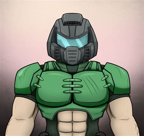 Doom Guy Portrait By Ephssis On Deviantart