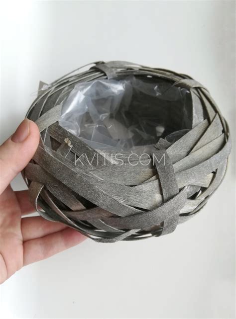 Кашпо з лози сіре