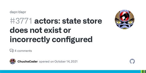 Actors State Store Does Not Exist Or Incorrectly Configured · Issue