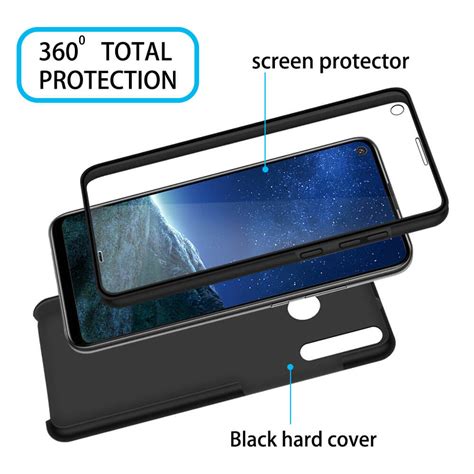 Sdtek Case For Huawei P Lite E Full Cover Front And Black Hard Back