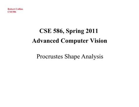 Procrustes Analysis Procrustes Analysis General Procrustes Analysis Docslib