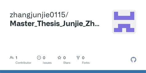 Github Zhangjunjie0115 Master Thesis Junjie Zhang