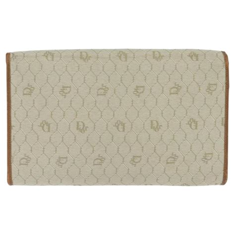 Christian Dior Vintage Honeycomb Chain Canvas Beige Cloth Ref2587647