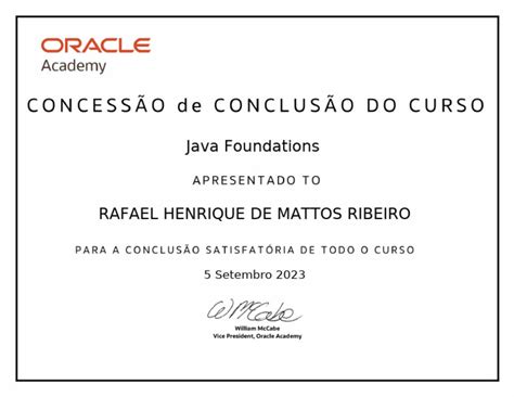 certificado java foundations rafael henrique de mattos ribeiro pdf