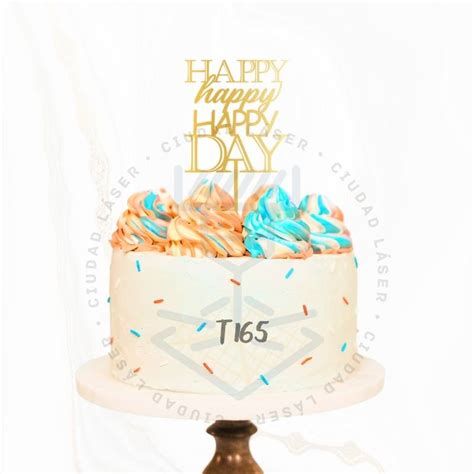Cake Topper Happy Happy Happy Day Ciudad Laser