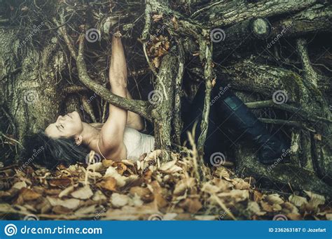 Woman As A Part Of Tree Stock Image Image Of Emotion 236263187