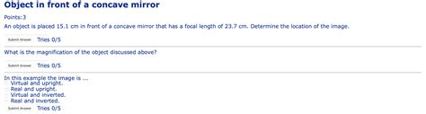 Solved Object In Front Of A Concave Mirror Points An Chegg