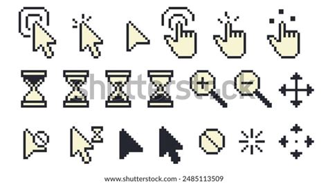 Pixel Cursor Aim Stock Vectors And Vector Art Shutterstock