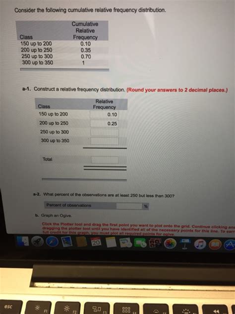 Solved Consider The Following Cumulative Relative Frequency