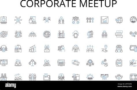 Corporate Meetup Line Icons Collection Efficiency Workflow Integration Automation