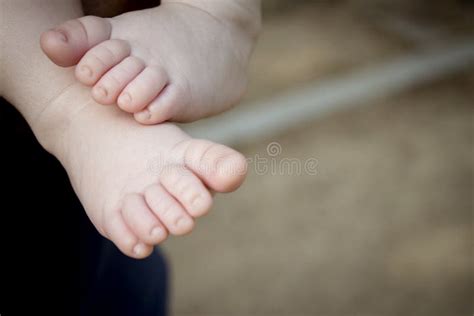 Two Month Old Baby Feet On Black Background Stock Image Image Of Mother Healthy