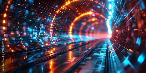 blurred digital data flow representing fast speed transfer in future digital transformation and