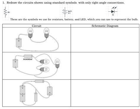 solved 1 redraw the circuits shown using standard symbols