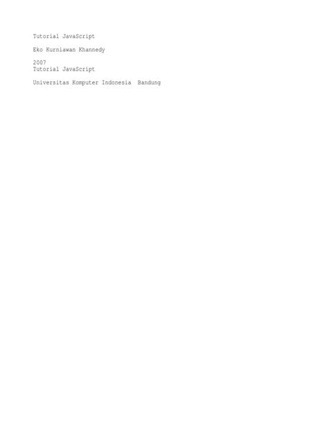 Tutorial Javascript Indonesia Pdf Komputer