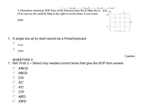 Solved Determine Minimum SOP Form Of The Function From Chegg
