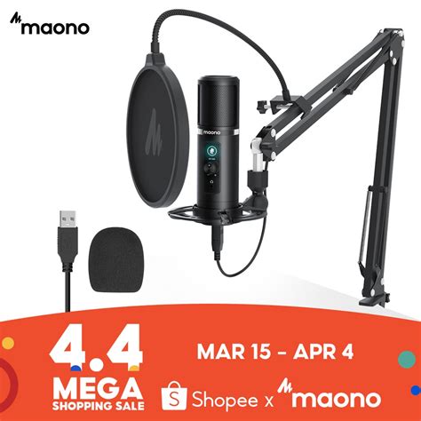 Maono Au Pm422 Usb Microphone Zero Latency Monitoring 192khz 24bit