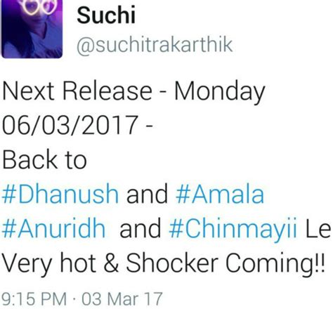 Suchitra Karthik Accuses Dhanush And Anirudh Of Having Sex With Her In